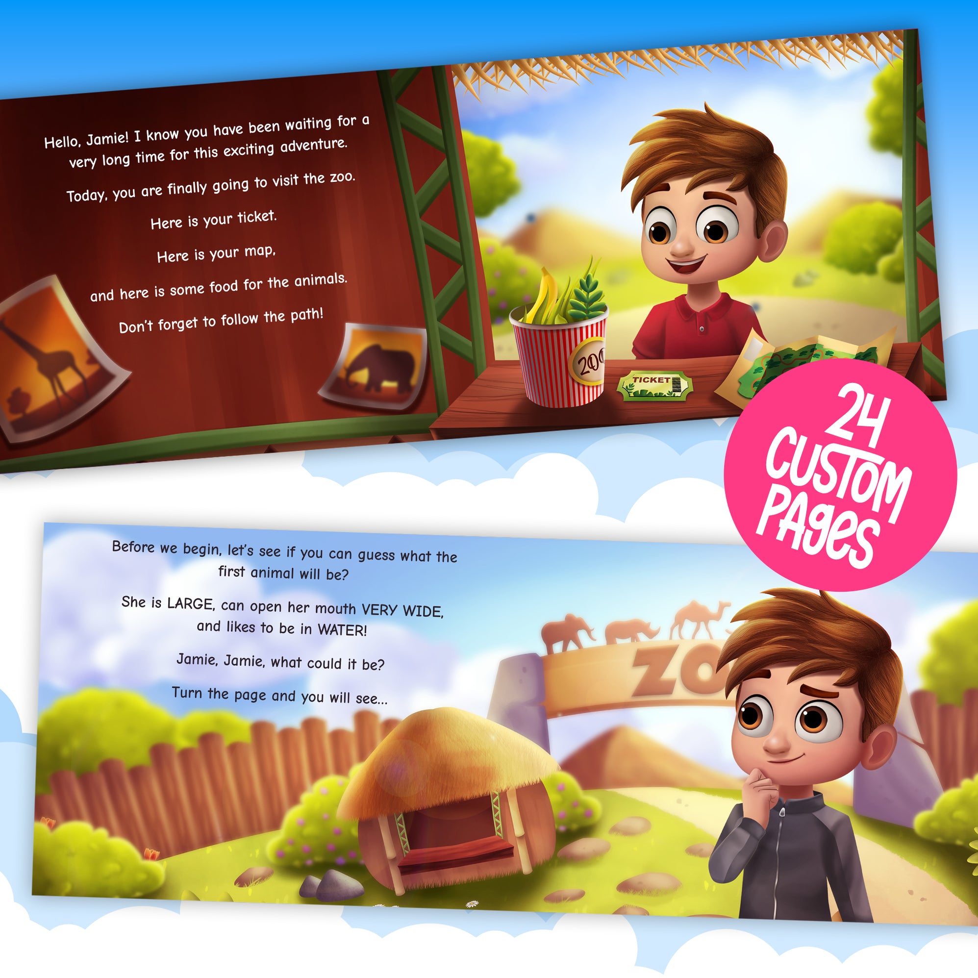 Personalised Children's Book Magical Zoo Tour with cute animals — Story Bug