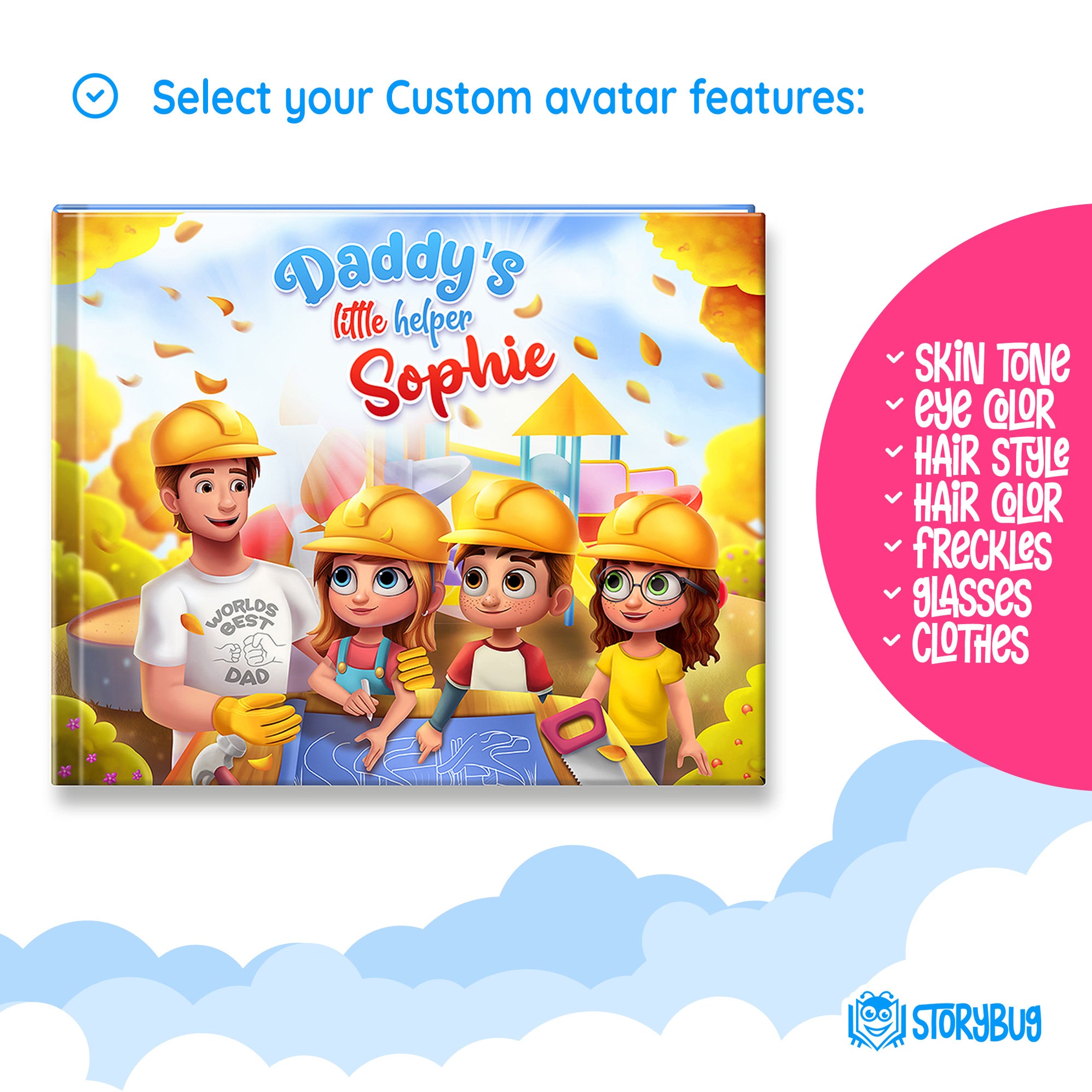 Personalized Childrens Book Dad & Mom Little Helper multiple children ...