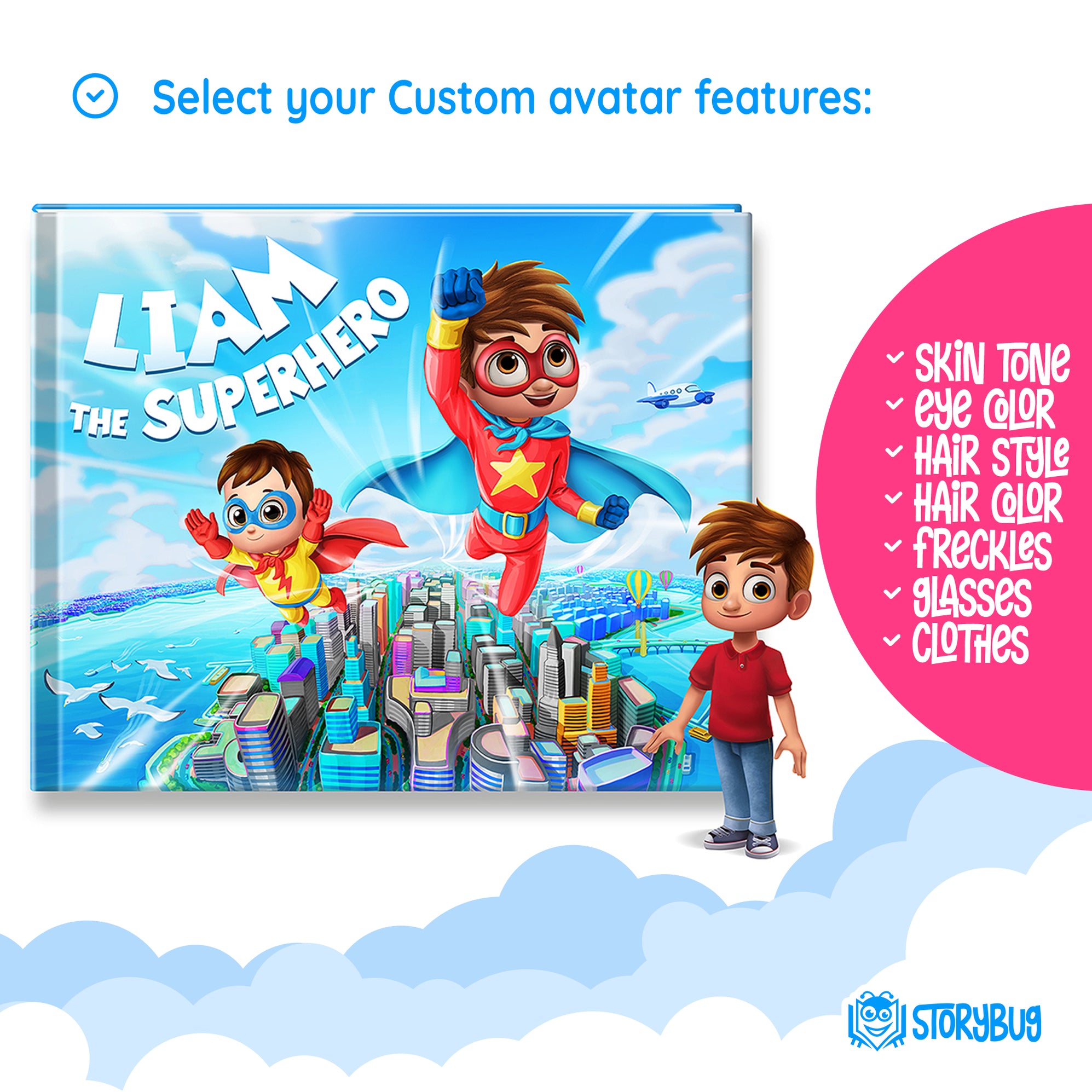 Personalised Super Hero Children's Book Gift for Boys — Story Bug