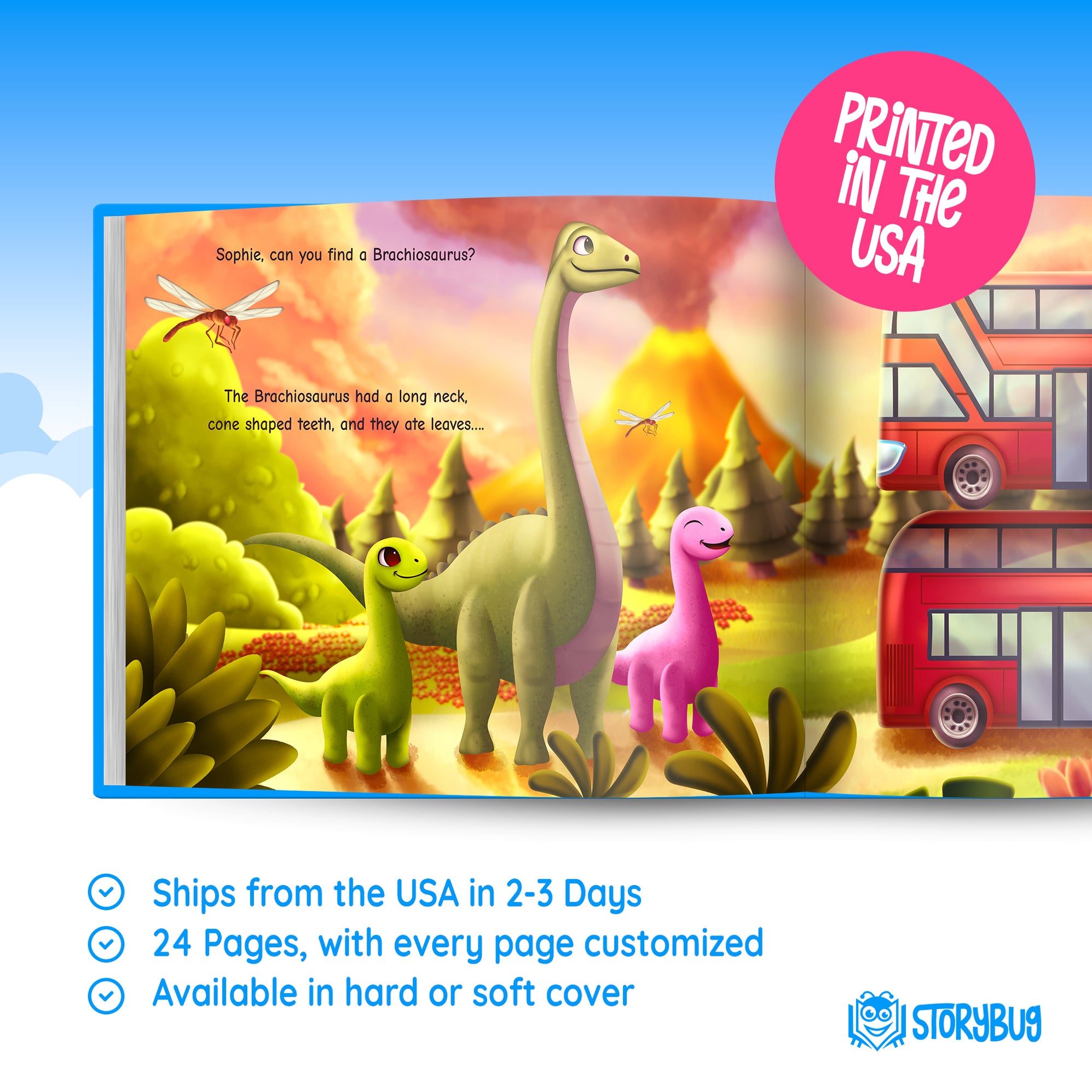 Personalized Look and Find Childrens Story Book - Custom Dinosaur Book ...
