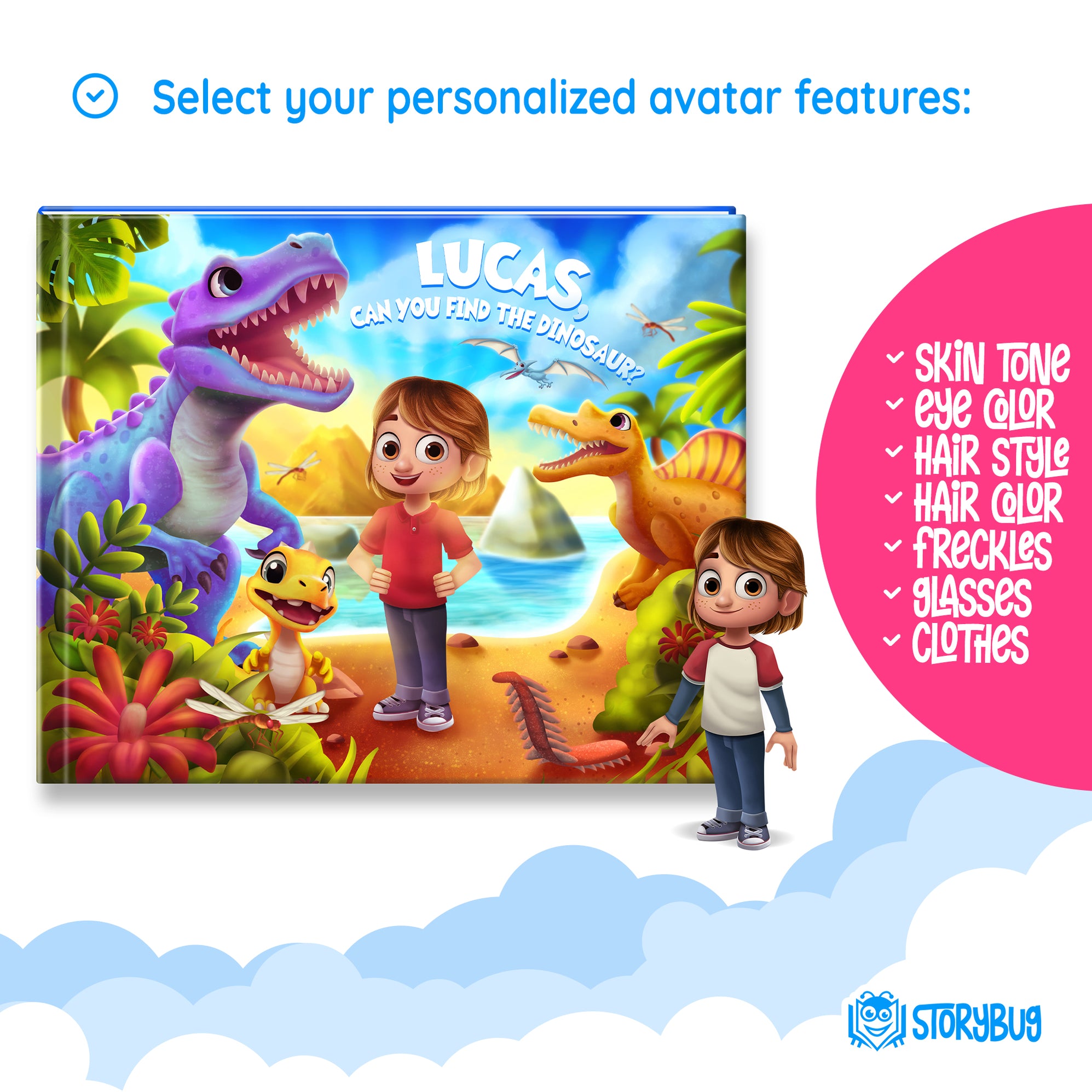 Personalized Look and Find Childrens Story Book - Custom Dinosaur Book ...