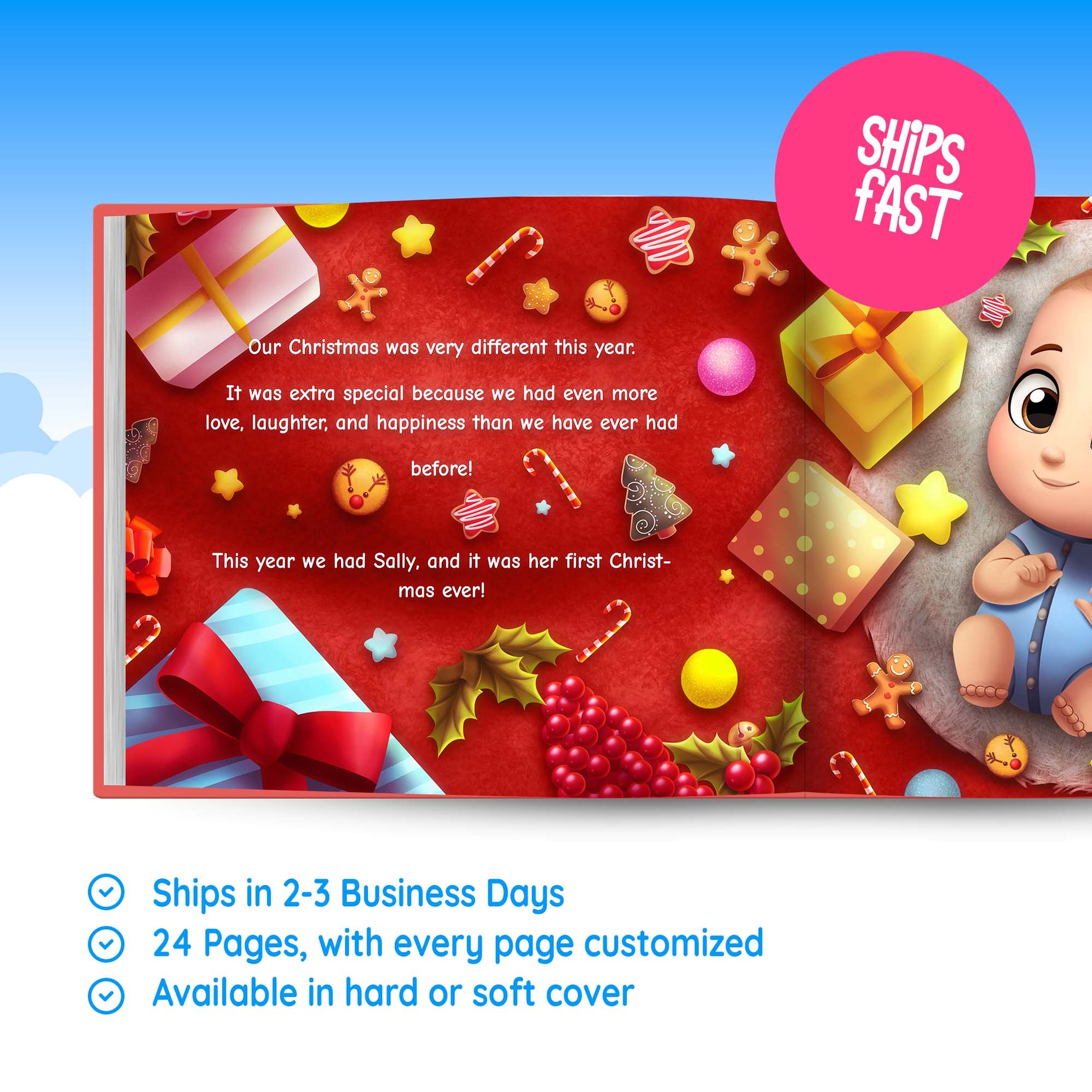 First Christmas Personalised Baby Book | Personalised Book for babies ...